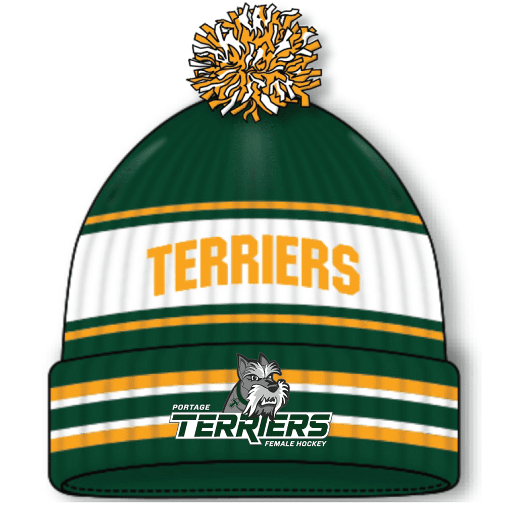 AT500-2404 Custom Knit Toque - Dark Green/White/Gold - The Screen Door